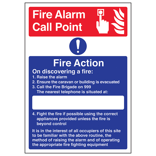 A4 - Fire Point - Fire Action - On Discovering A Fire | Safety Signs 4 Less