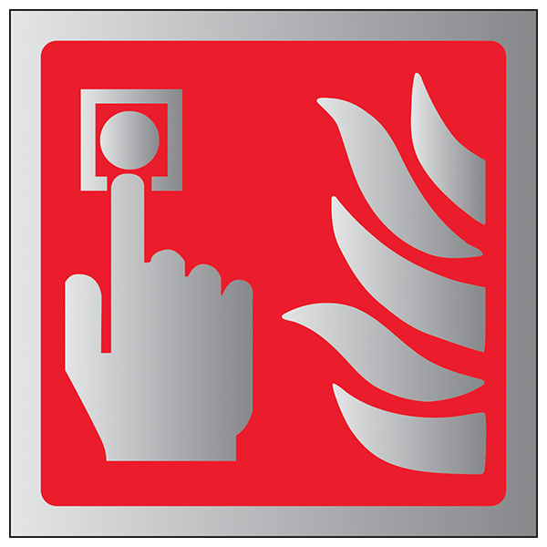 Fire Alarm Symbol - Aluminium Effect | Fire Equipment Signs | Fire ...