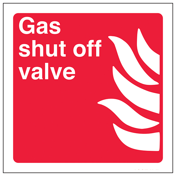 Gas Shut Off Valve - Square | Safety Signs 4 Less
