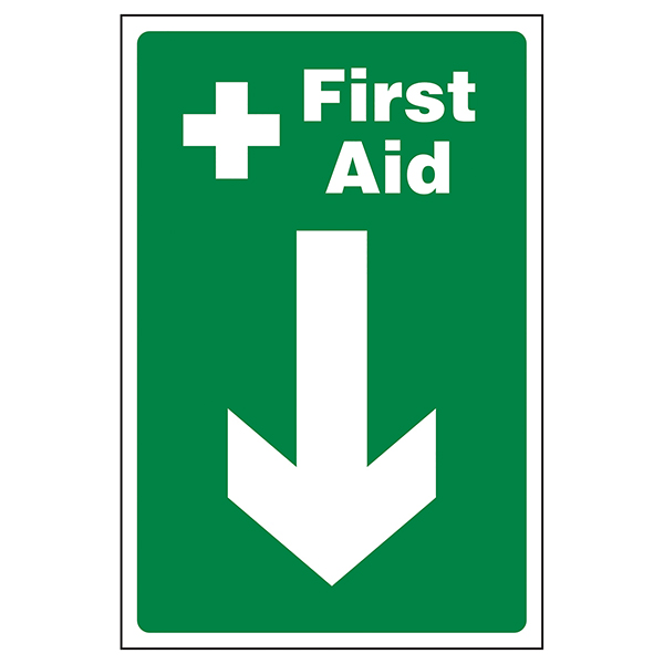First Aid Arrow Down | First Aid Signs | Safety Signs | Safety Signs 4 Less