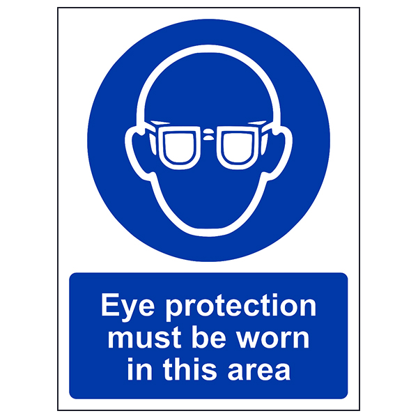 Eye Protection Must Be Worn In This Area - Portrait | Safety Signs 4 Less