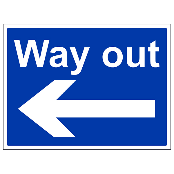 Way Out - Arrow Left - Large Landscape | Mandatory Signs | Safety Signs ...