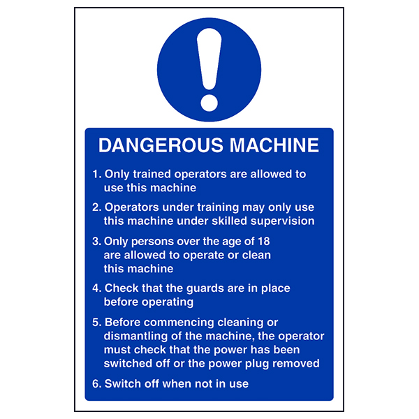 Dangerous Machine - Portrait | Safety Signs 4 Less