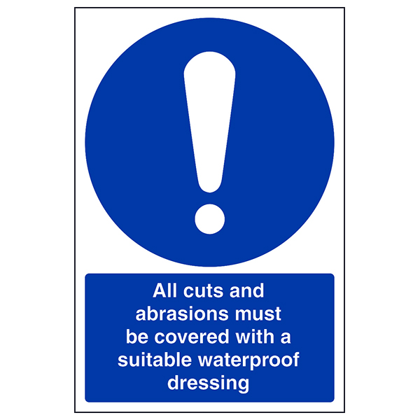 Keep All Cuts and Abrasions Covered - Portrait | Safety Signs 4 Less
