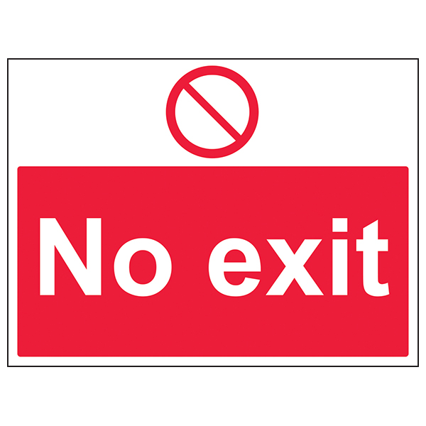 No Exit - Large Landscape | Prohibition Signs | Safety Signs | Safety ...