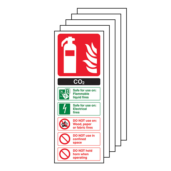 5-Pack CO2 Fire Extinguisher | Safety Signs 4 Less