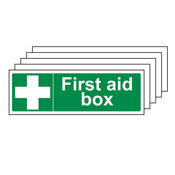 5-Pack First Aid Box - Landscape | Safety Signs 4 Less