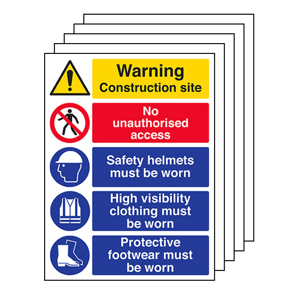 5-Pack High Visibility | Safety Signs 4 Less