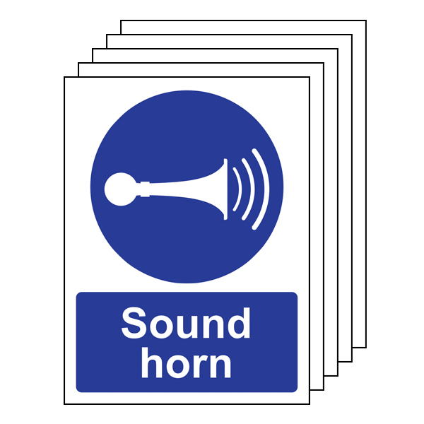 5PK - Sound Your Horn - Portrait | Safety Signs 4 Less