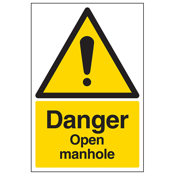 Danger Open Manhole - Portrait | Safety Signs 4 Less