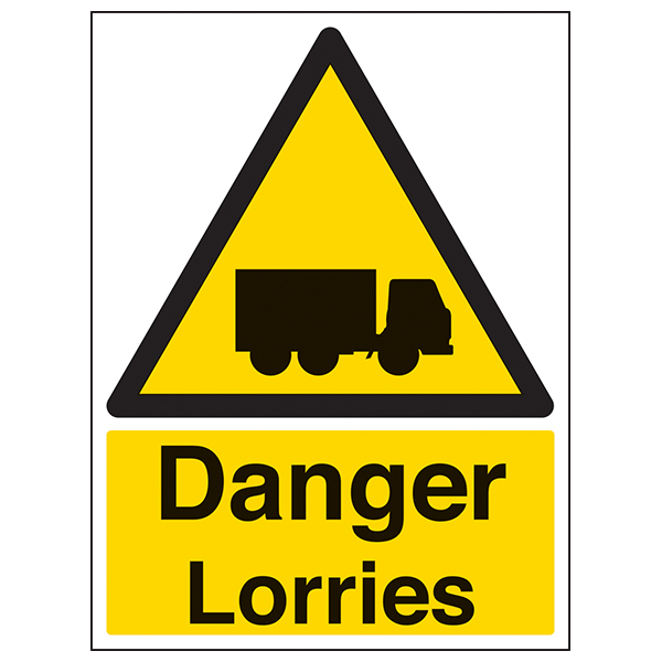 Danger Lorries - Portrait | Hazard Signs | Safety Signs | Safety Signs ...