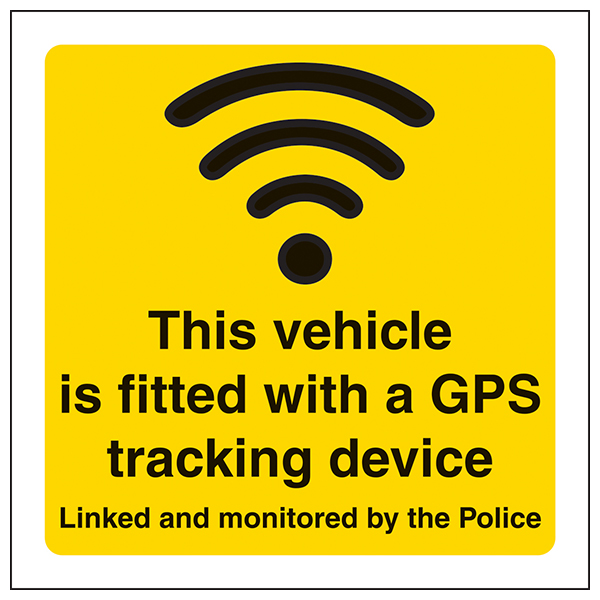 This Vehicle Is Fitted With A GPS Tracking Device - Window Sticker ...