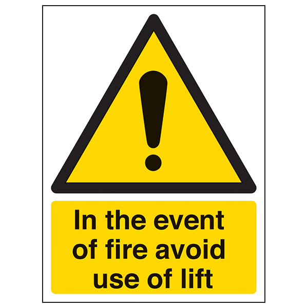 Lift Fire Notice - Portrait | Safety Signs 4 Less