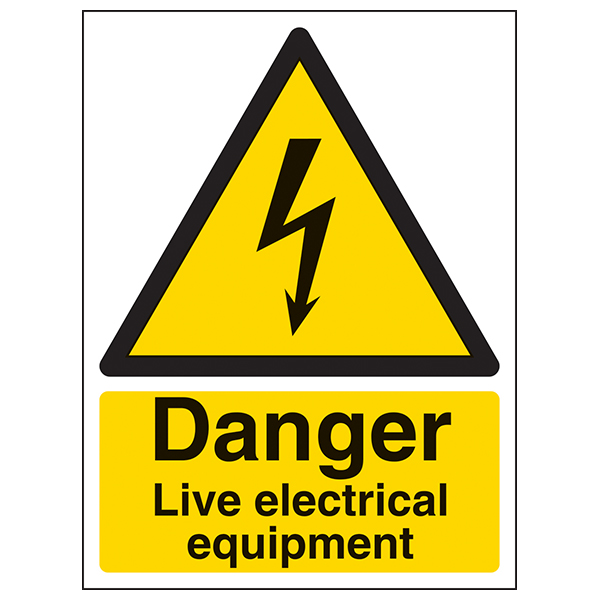 Danger Live Electrical Equipment - Portrait | Safety Signs 4 Less Danger Live Electrical Equipment - Portrait | Safety Signs 4 Less