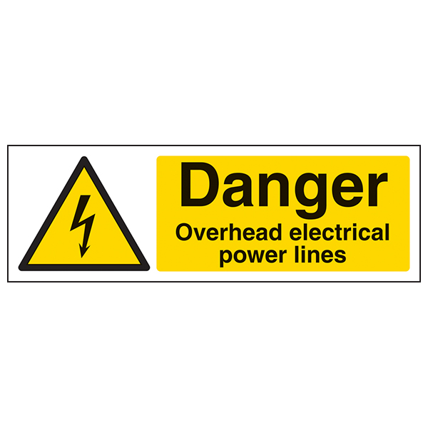 Danger Overhead Power Lines - Landscape | Hazard Signs | Safety Signs ...