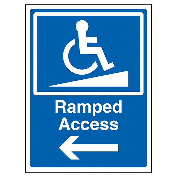 Ramped Access Arrow Left | Disabled Parking | Safety Signs | Safety ...