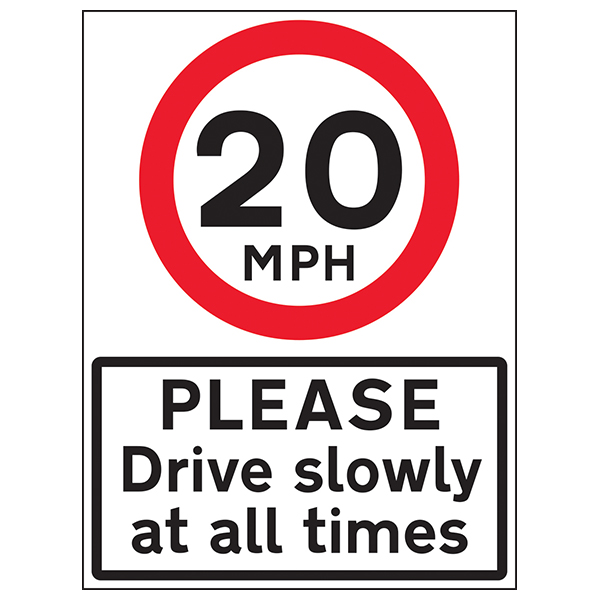20 MPH Please Drive Slowly | Traffic and Parking Signs | Reflective ...