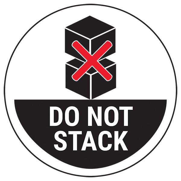 Do Not Stack Boxes - Black Circular Labels On A Roll | Shipping ...