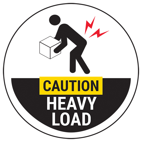 Caution Heavy Load Black Circular Labels On A Roll | Shipping ...