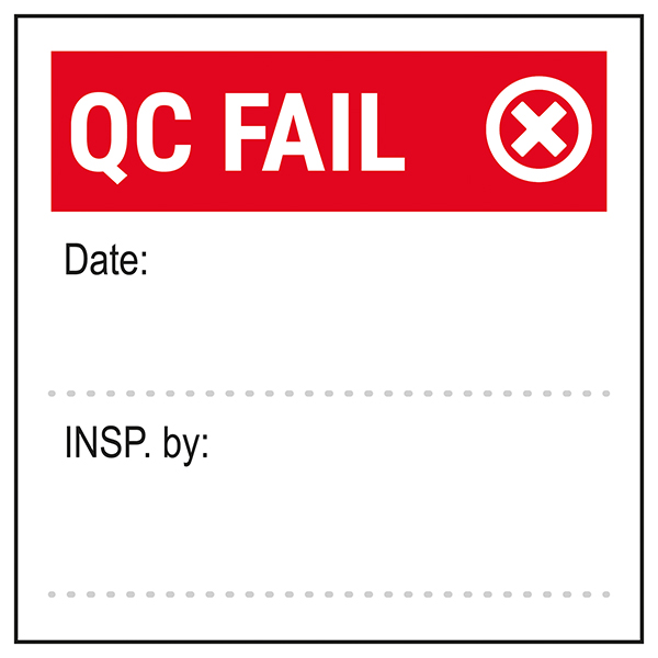 Quality Control - QC Fail Write-On - Red Labels On A Roll | Quality ...