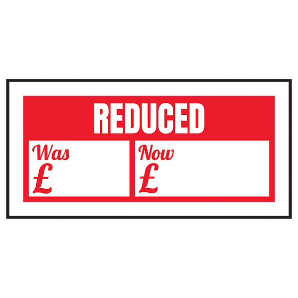 Reduced - Was / Now Labels On A Roll | Sale & Promotional Labels ...