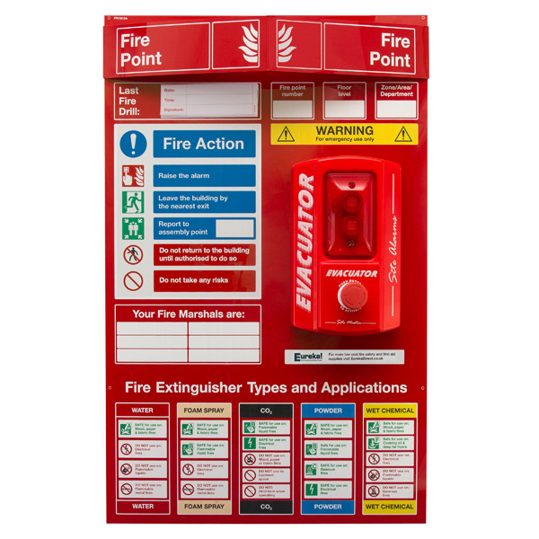 Fire Point Board - Push Button Alarm & 5 Point Fire Action Notice ...