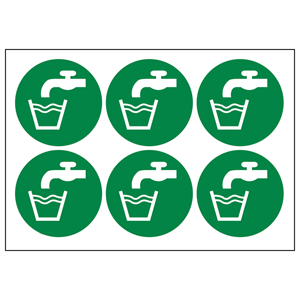 Drinking Water Symbols | Circular Safety Labels | Safety Signs 4 Less