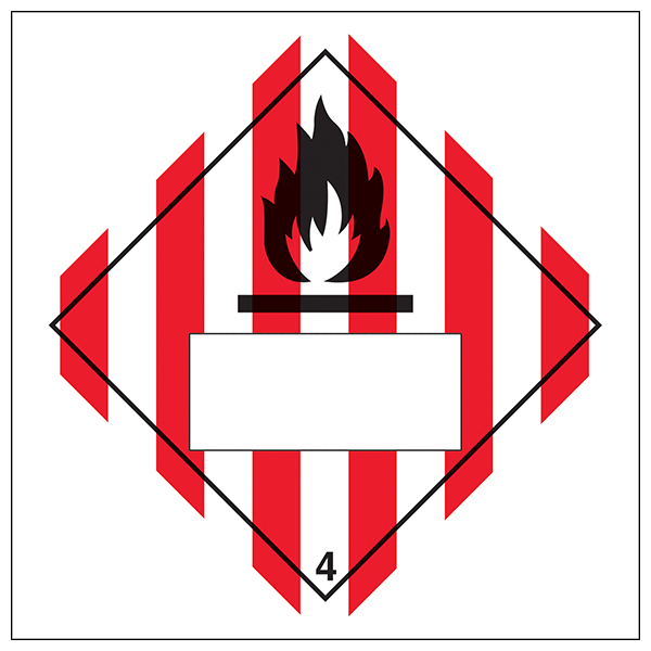 Flammable Solid 4 UN Substance Numbering Hazard Label | Safety Signs 4 Less