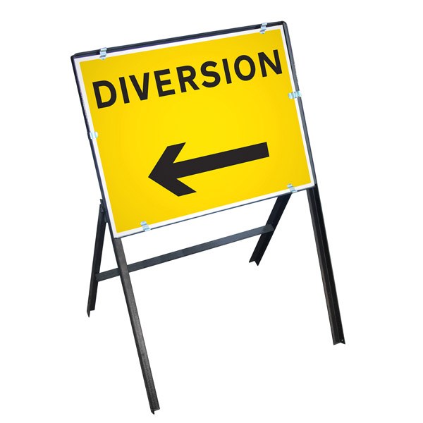 Diversion,Left,Traffic Sign,Traffic,Stanchion,Stanchion Sign,Stanchion ...
